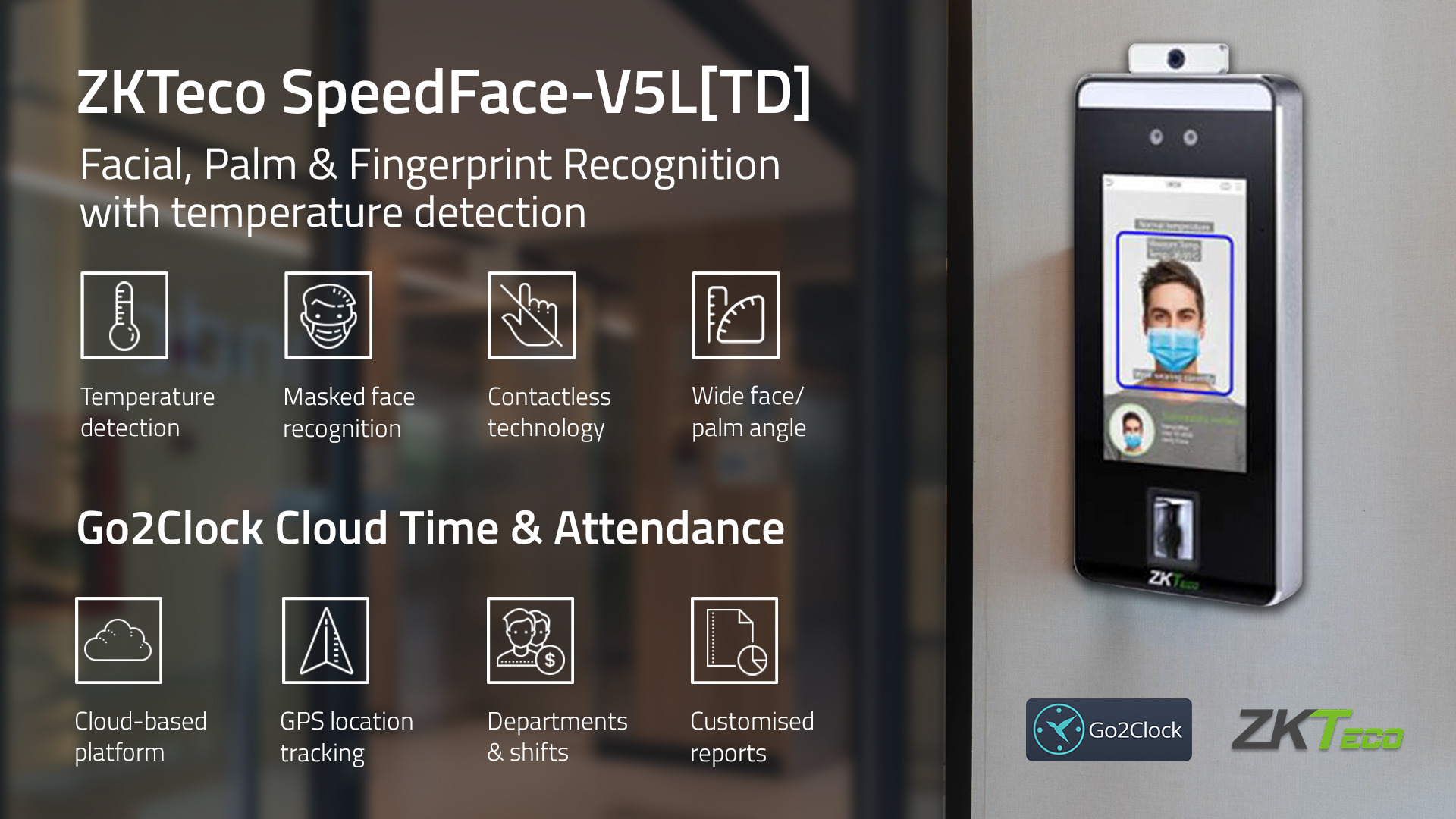 ZKTeco SpeedFace V5L (TD) Multi-Biometric Terminal with Temperature Measurement